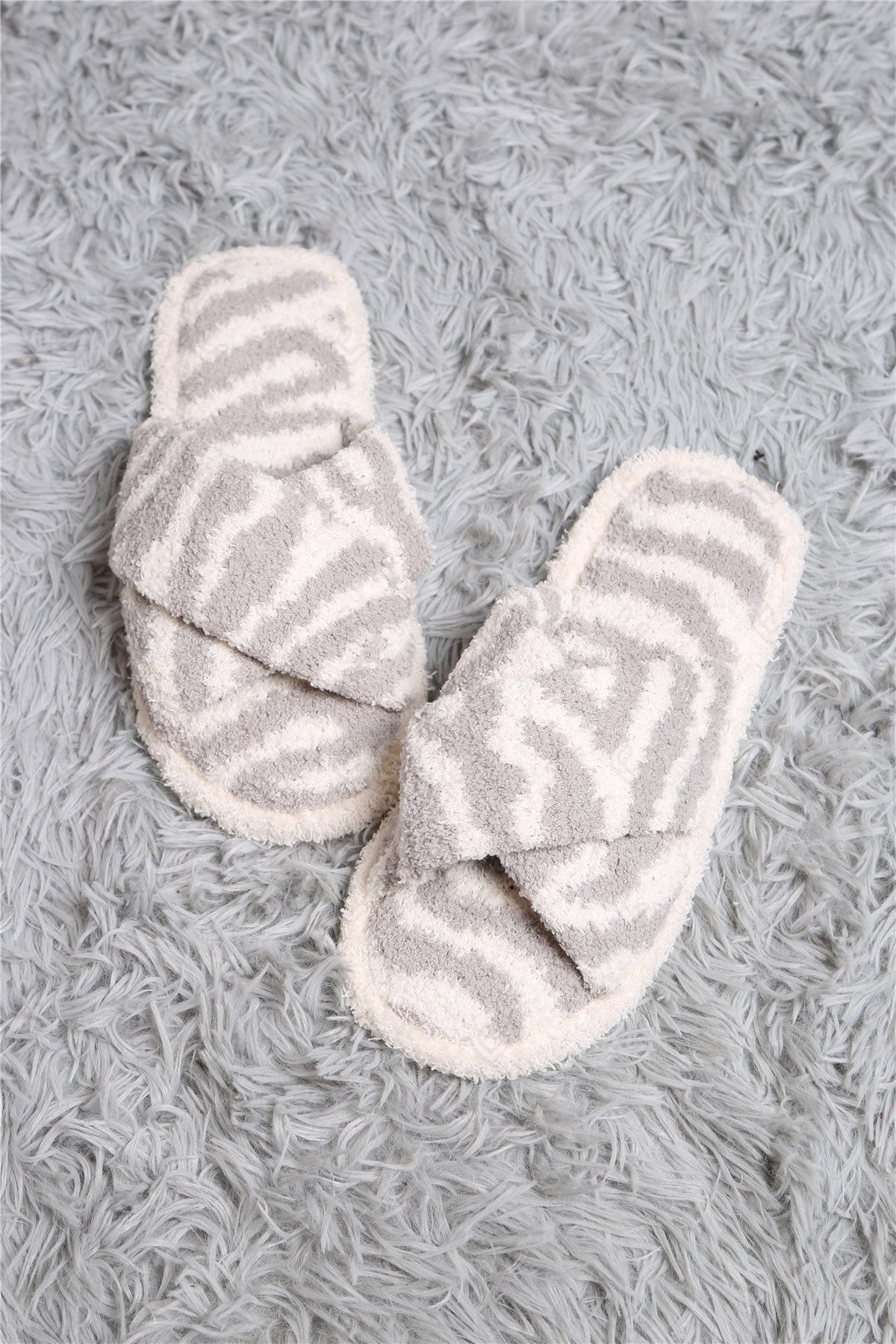 ZEBRA PATTERN CRISS-CROSS SLIPPERS | JTCWHOLESALE
